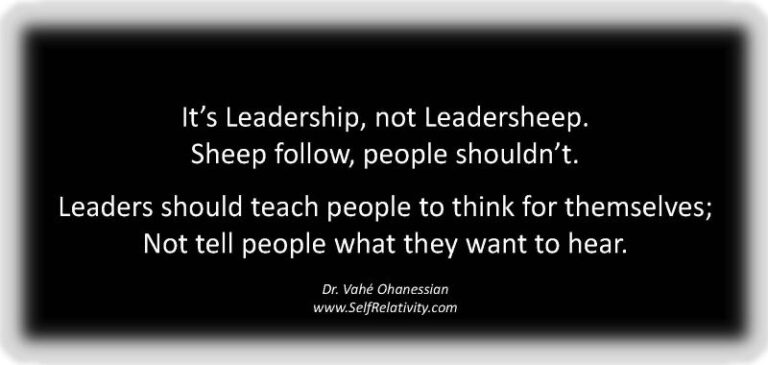 Leadership v. Leadersheep - Self Relativity